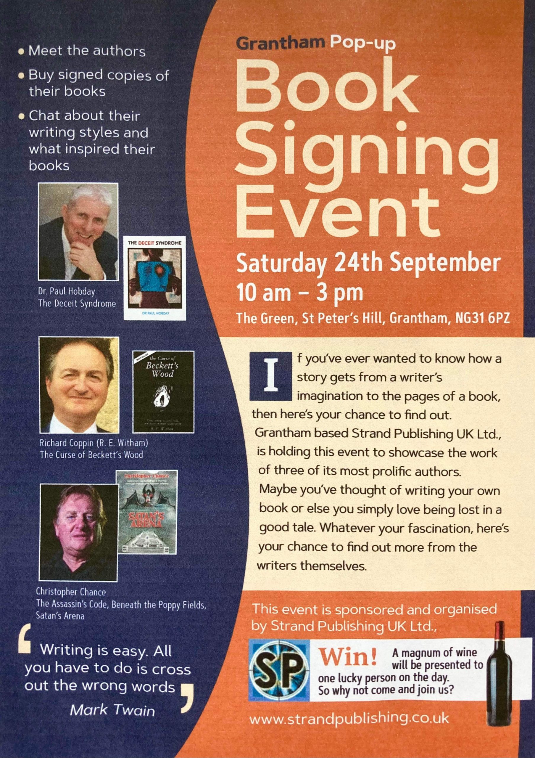 POP-UP BOOK SIGNING - For The Guys - Strand Publishing UK